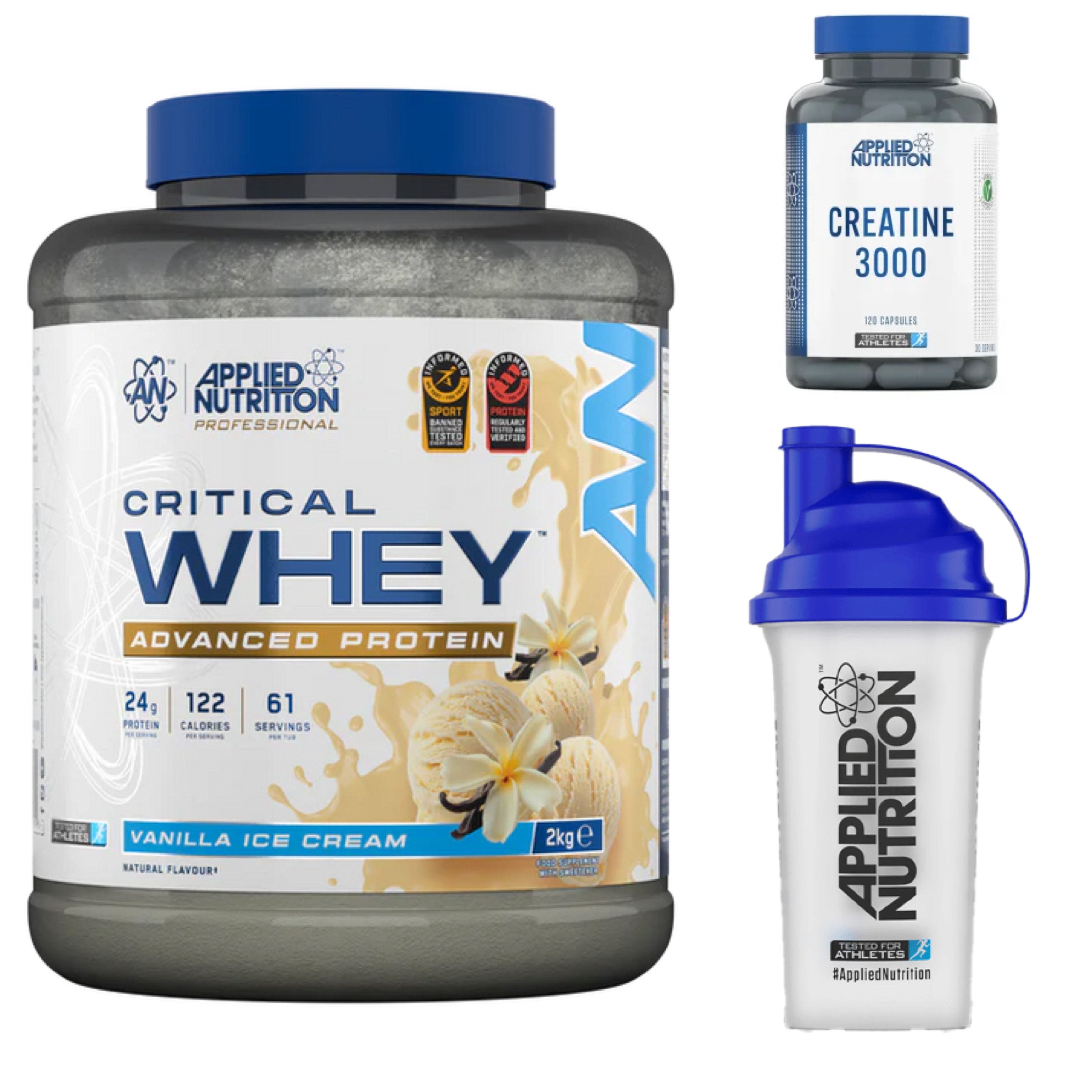 Applied Nutrition Critical Whey 2kg Bundle + Creatine & Shaker ...